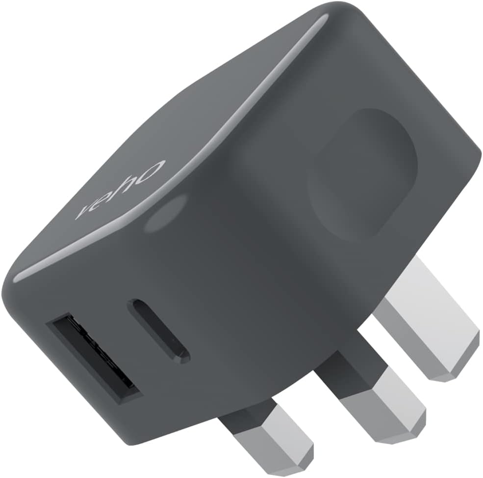 Veho 20W USB Fast Charge UK 3 Pin Plug | USB-C PD - Sound & Vision